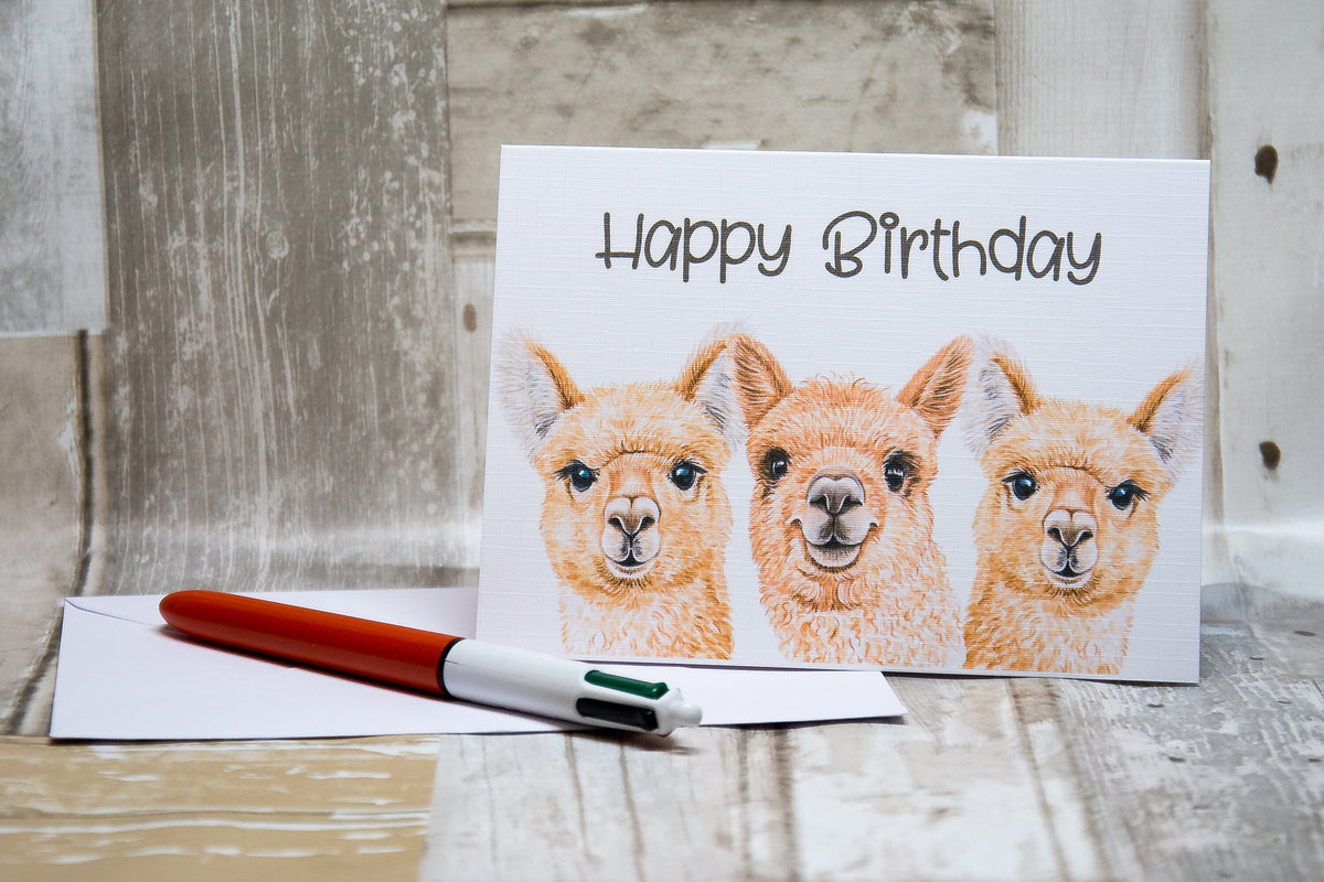 Alpaca birthday card – R2 Hillside Ranch
